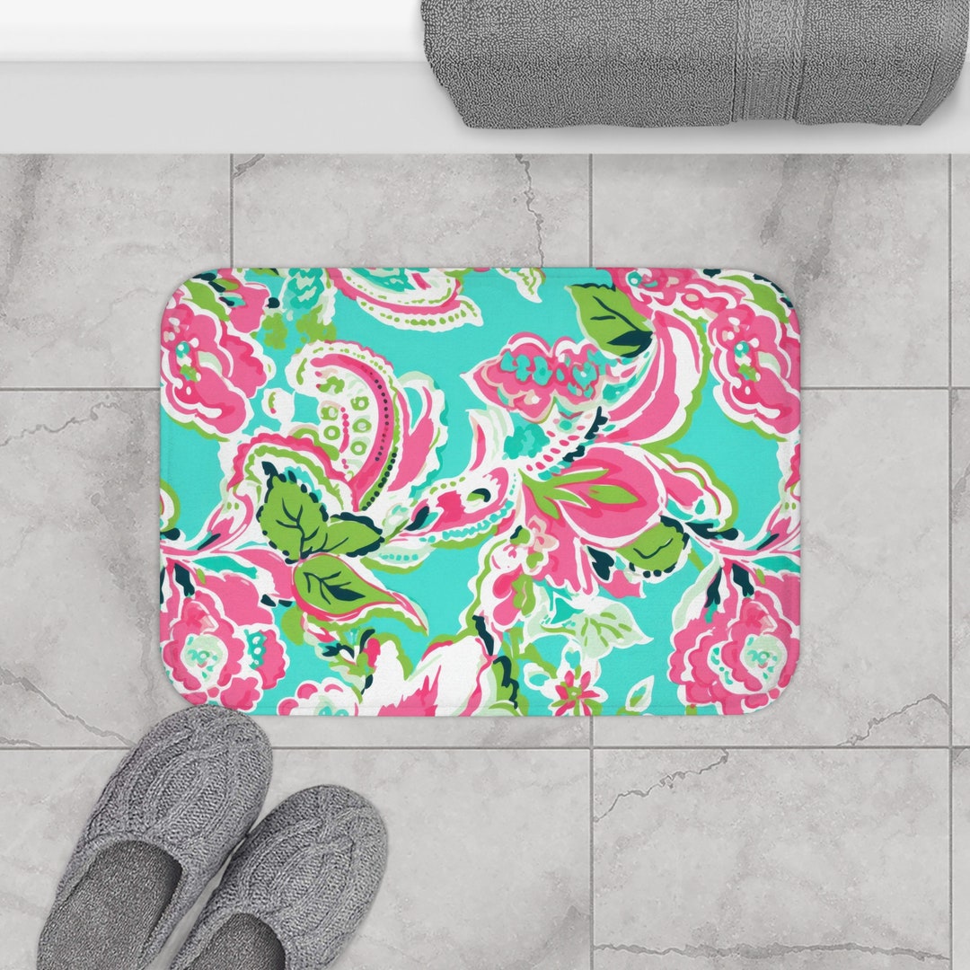 Paisley Bath Mat, Coastal Preppy Bath Rug - Etsy