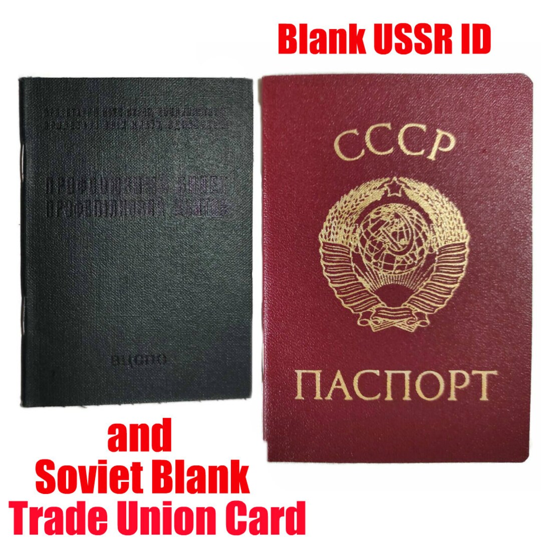Original Blank USSR Docs ID Passport and Trade Union Card Unissued ...