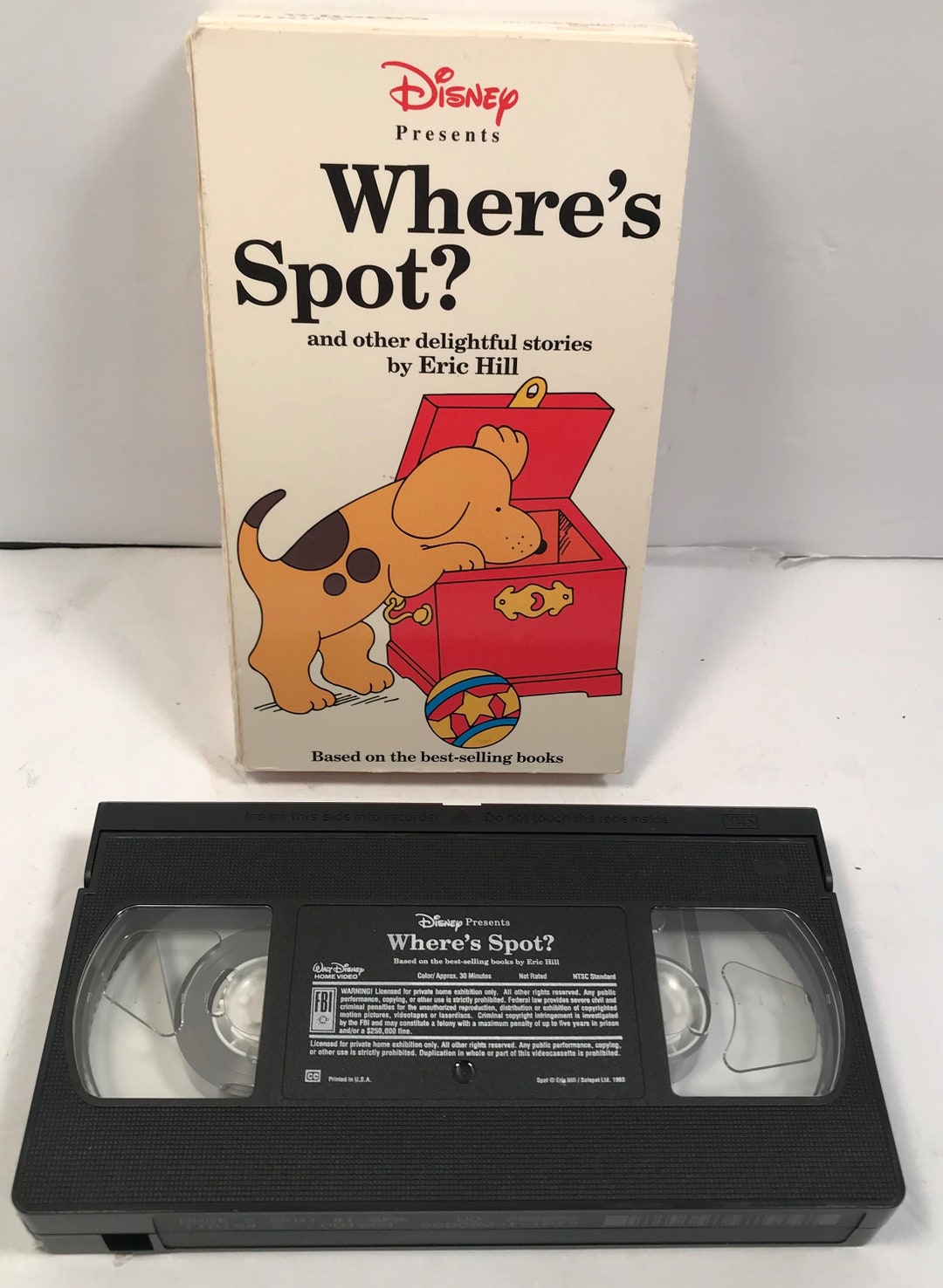 Vintage Where's Spot First Production VHS Tape Walt Disney Video With ...