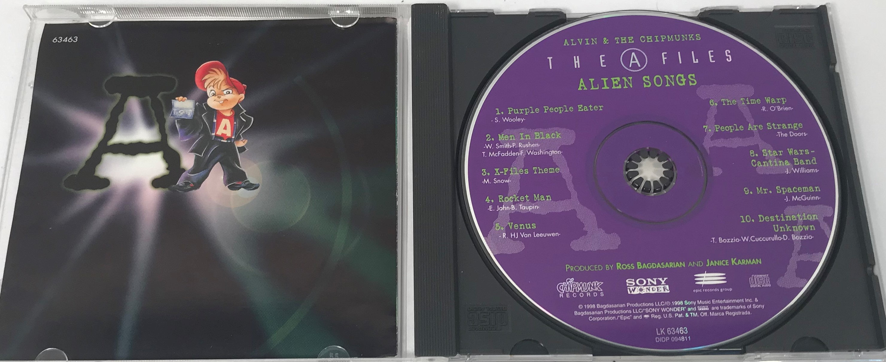 Vintage Chipmunks the A Files Alien Songs First Pressing CD Chipmunk ...