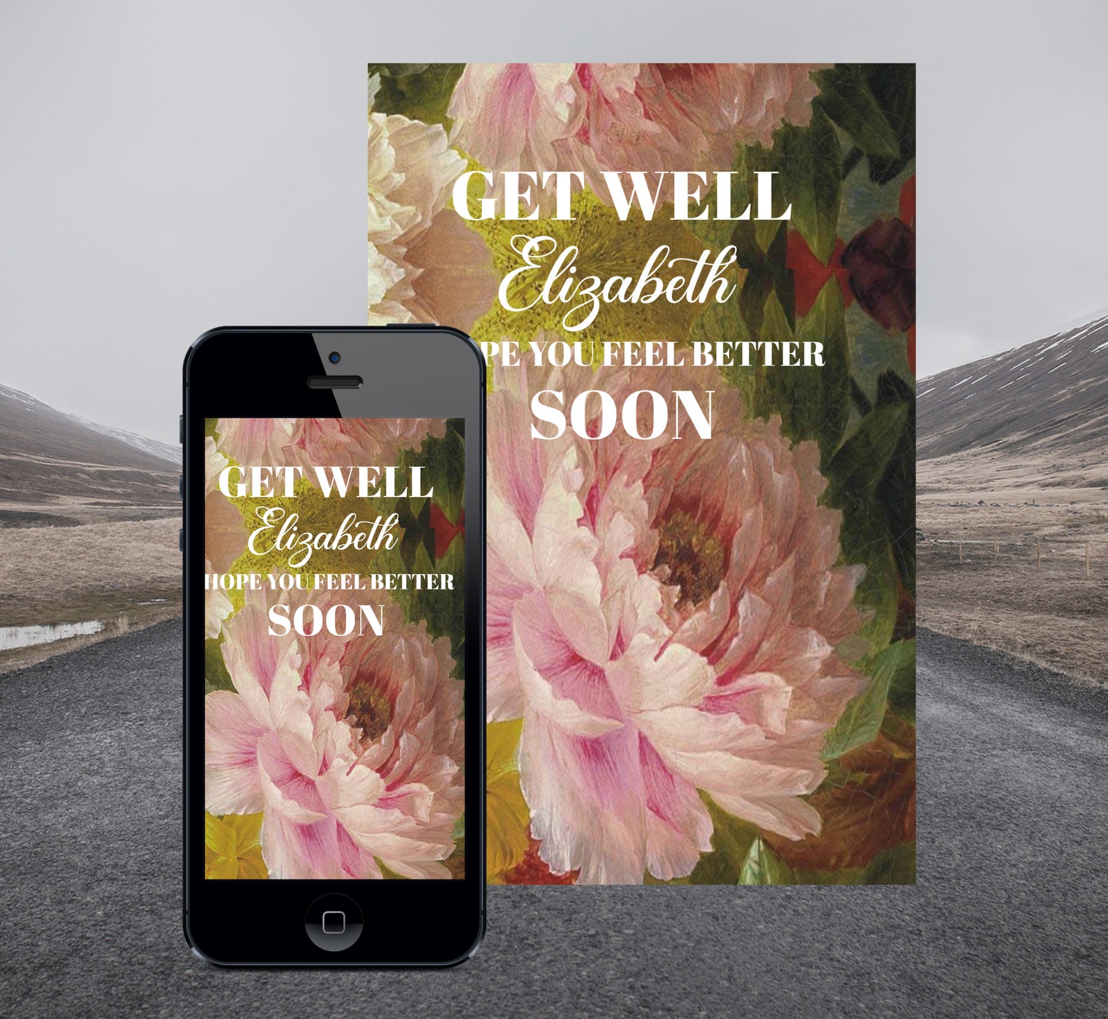 Get Well Ecard Get Well Soon Card Editable Ecard Phone Get | Etsy