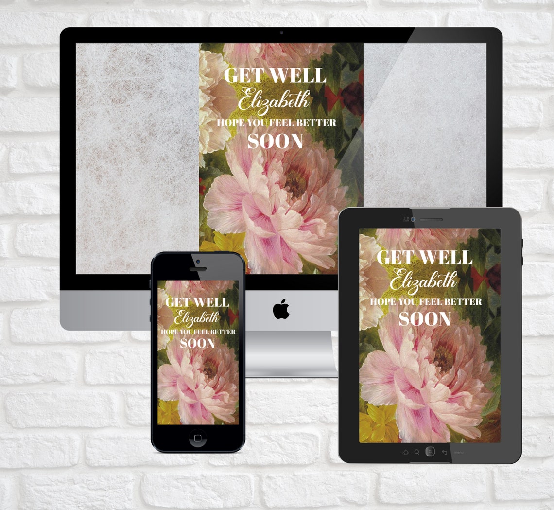 Get Well Ecard Get Well Soon Card Editable Ecard Phone Get | Etsy