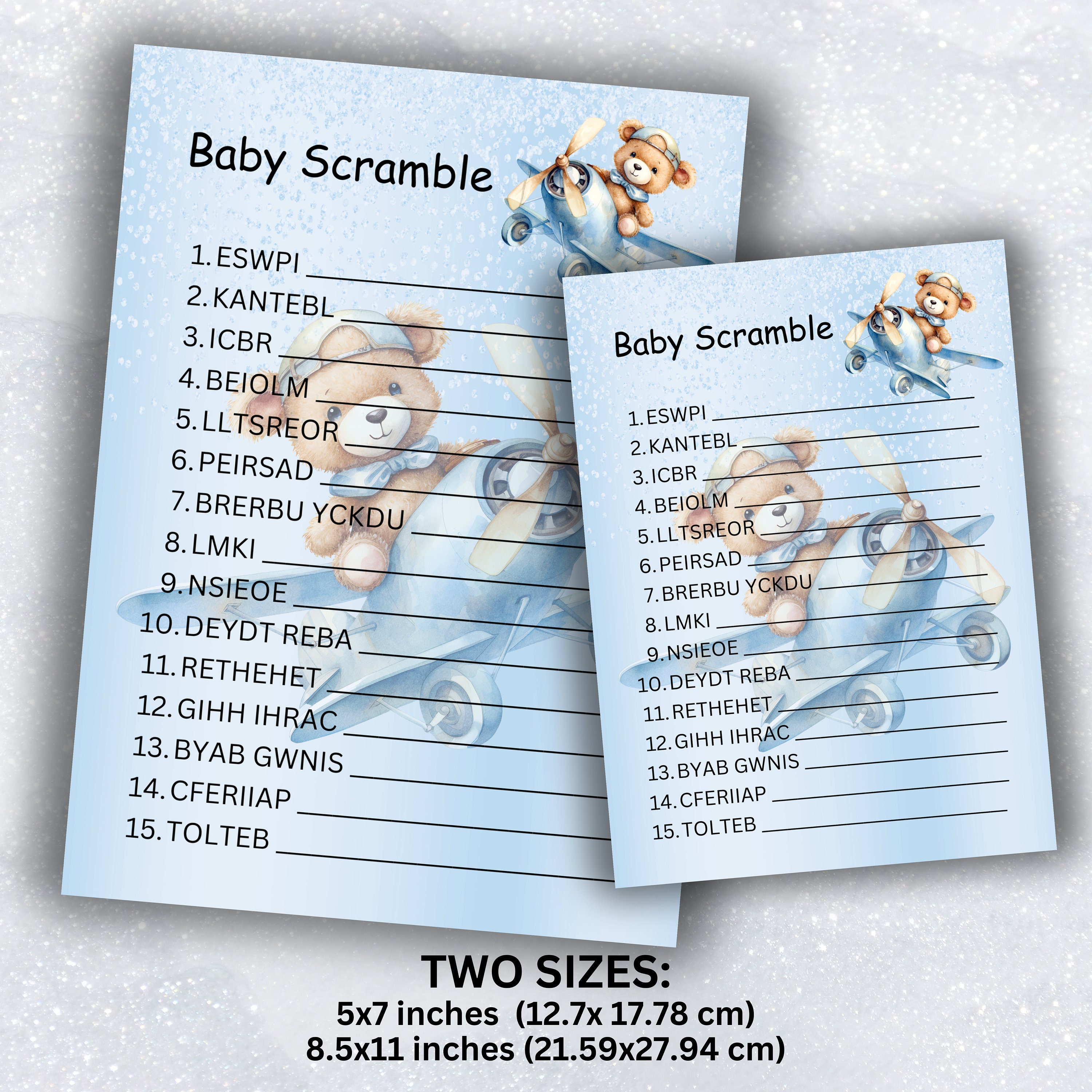 Baby Word Scramble Shower Game With Answer Key, Printable Baby Shower ...