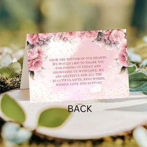 Editable Thank You Card Template Printable Pink Baby Shower Note Mobile ...