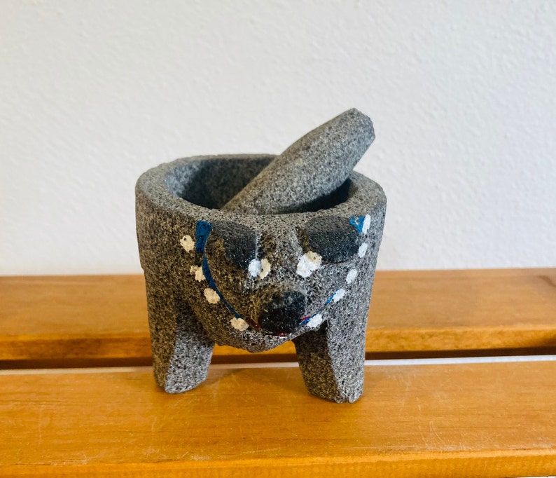 MINI MOLCAJETE Pig Molcajete-mexicano Hecho Artesanalmente. - Etsy