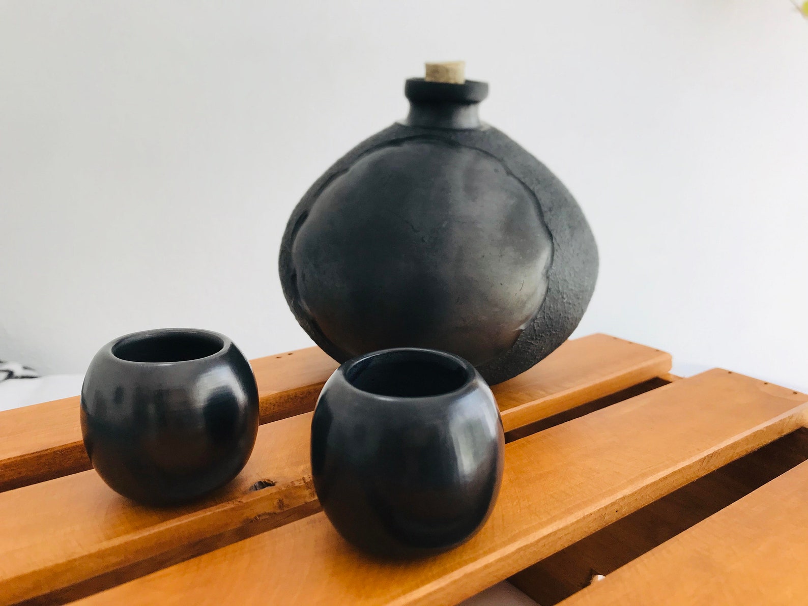 1 Tequila Maker Black Clay Mezcal Shooting Glasses Clay - Etsy
