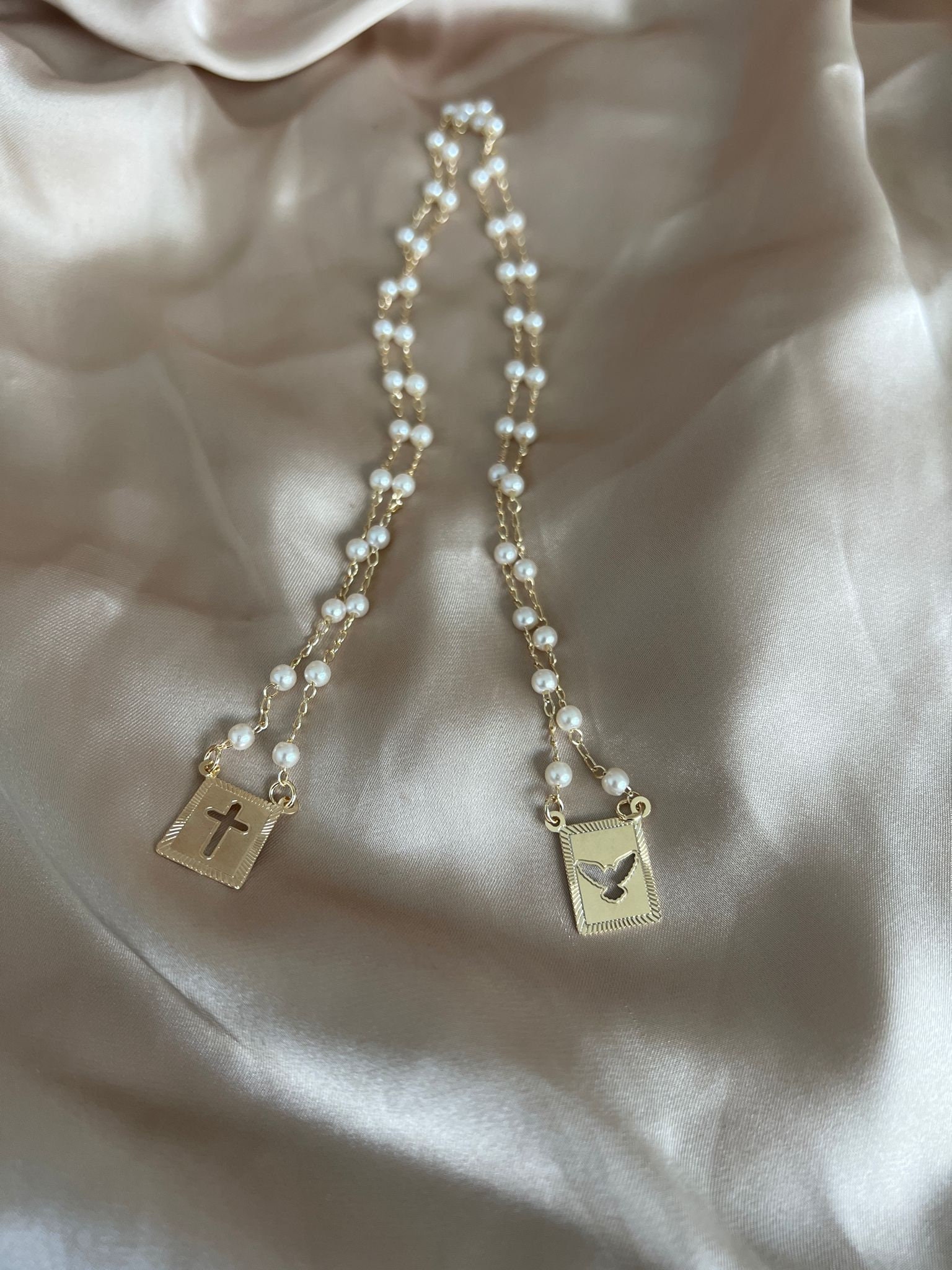 Freshwater Pearl Scapular. White Freshwater Pearl Scapular - Etsy