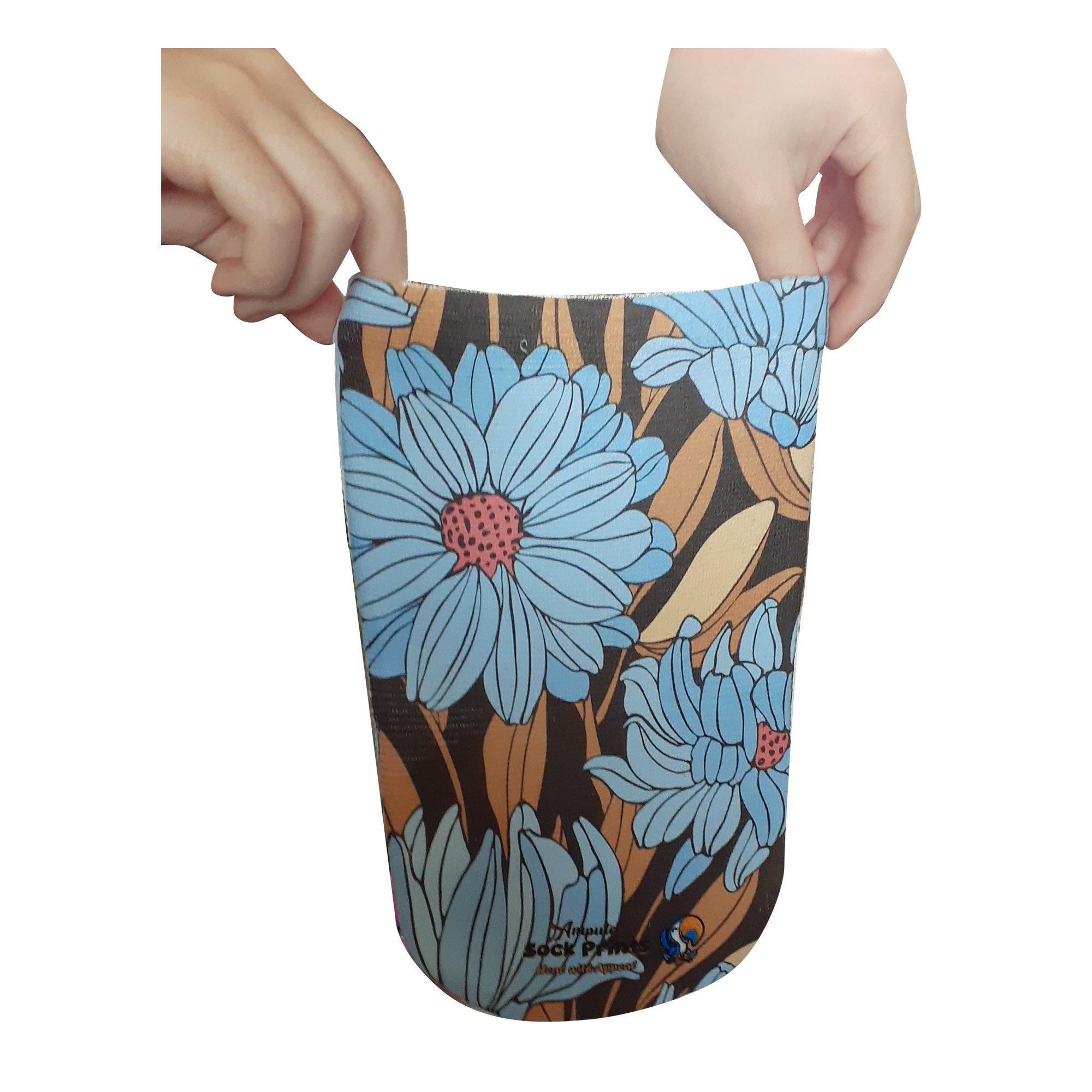 Amputee Sock blue Dandelions V1, 3PLY Residual Limb or Over Shrinker ...