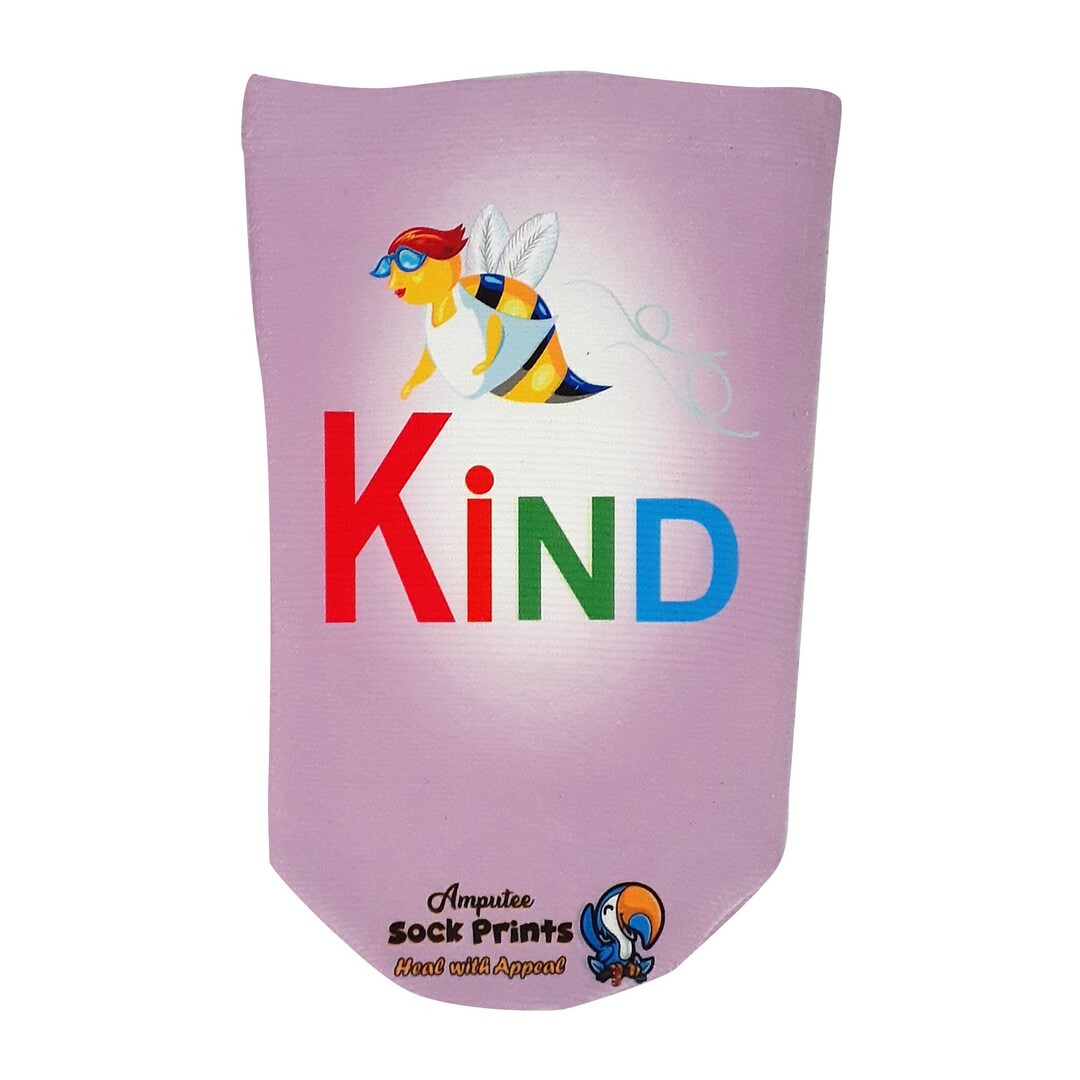 Pink Amputee Stump Sock: "be Kind" Bumble Bee Design - Etsy