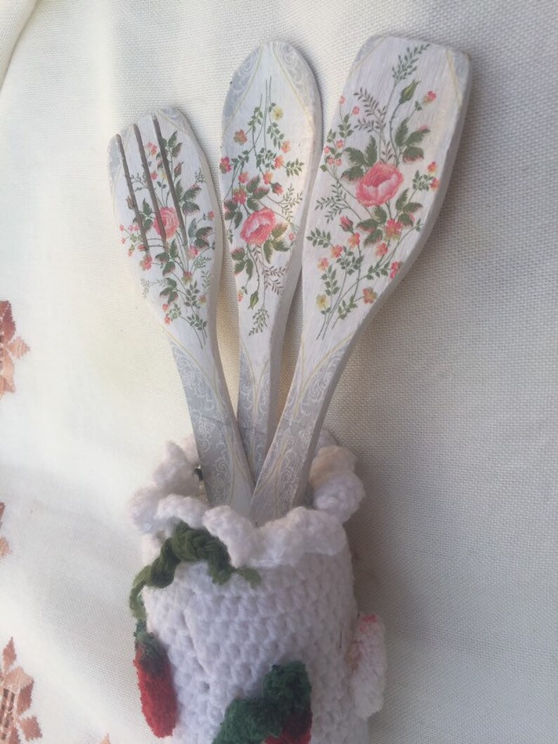 Decorative Wooden Set Decoupage Tools Kitchen Decor Spoon - Etsy