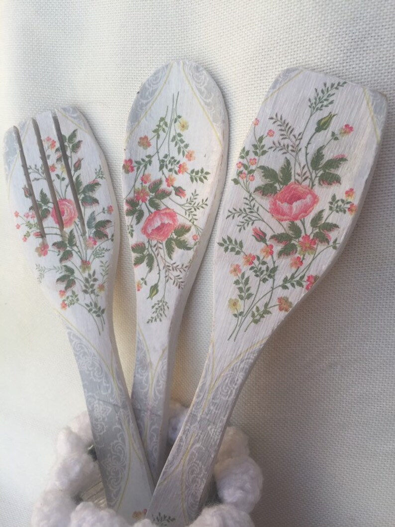 Decorative Wooden Set Decoupage Tools Kitchen Decor Spoon - Etsy