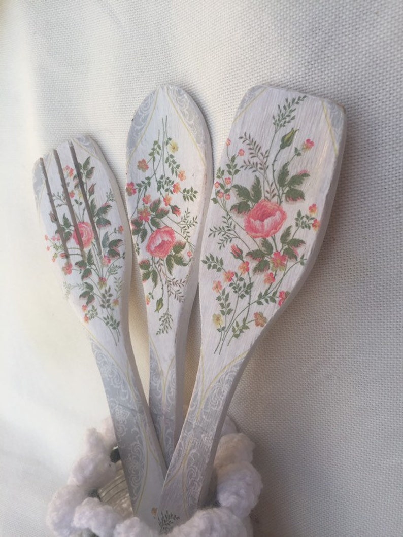 Decorative Wooden Set Decoupage Tools Kitchen Decor Spoon - Etsy