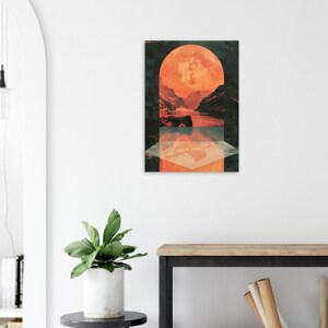 Premium Matte Paper Poster - Surreal Collage, Nature, Mountains, Ed ...