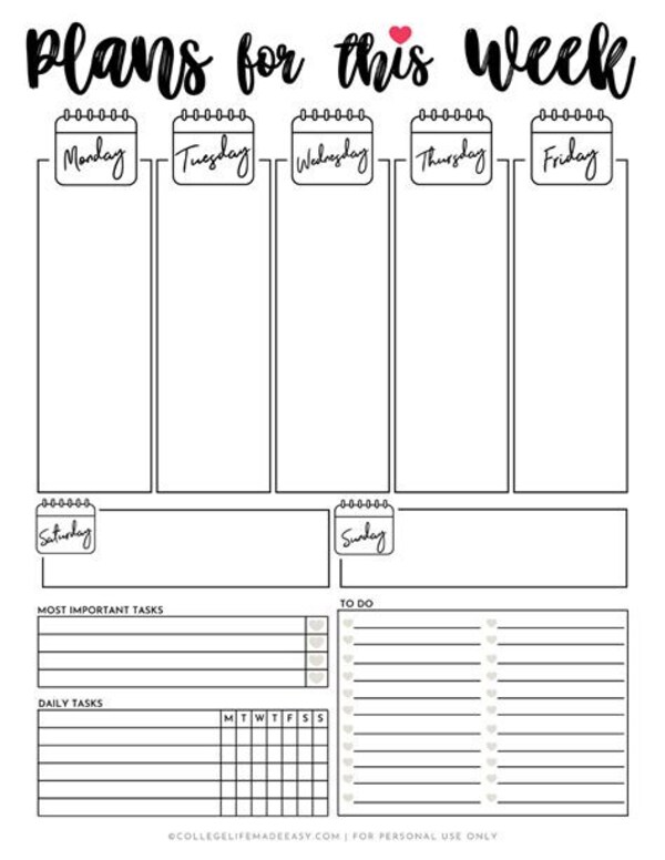 ADHD Daily Planner Printable, Hourly Planner, Organized Planner, ADHD ...