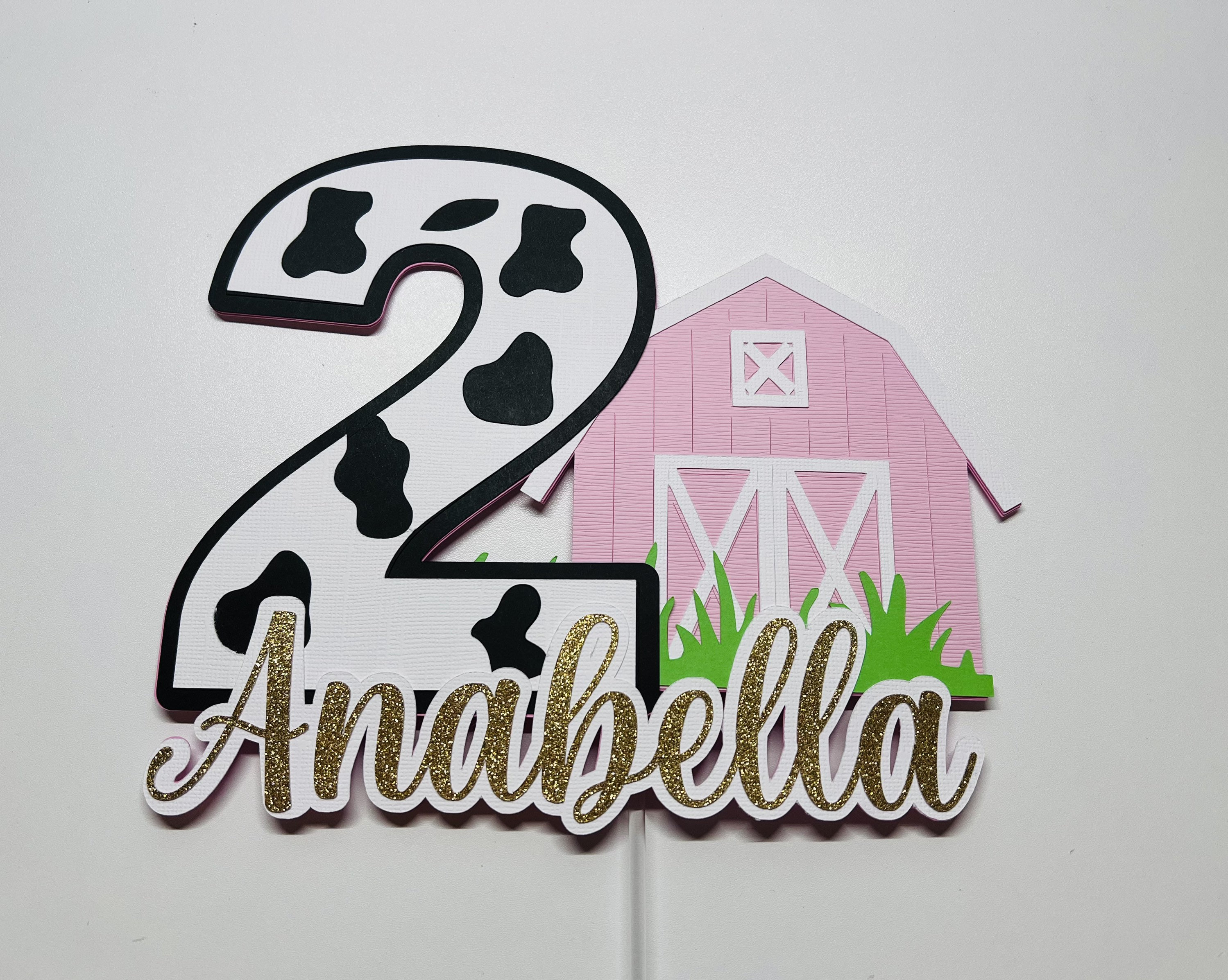 Barn House | Cow Print |cake Topper | Birthday - Etsy