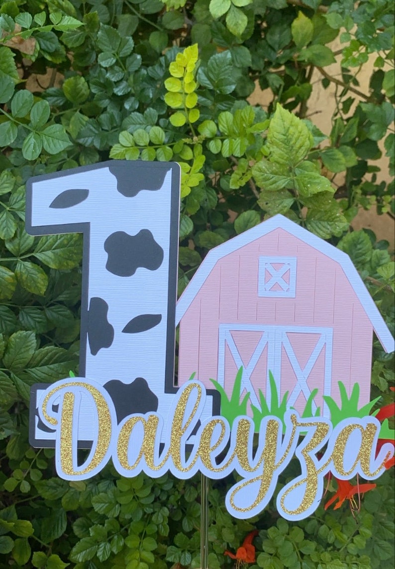 Barn House | Cow Print |cake Topper | Birthday - Etsy