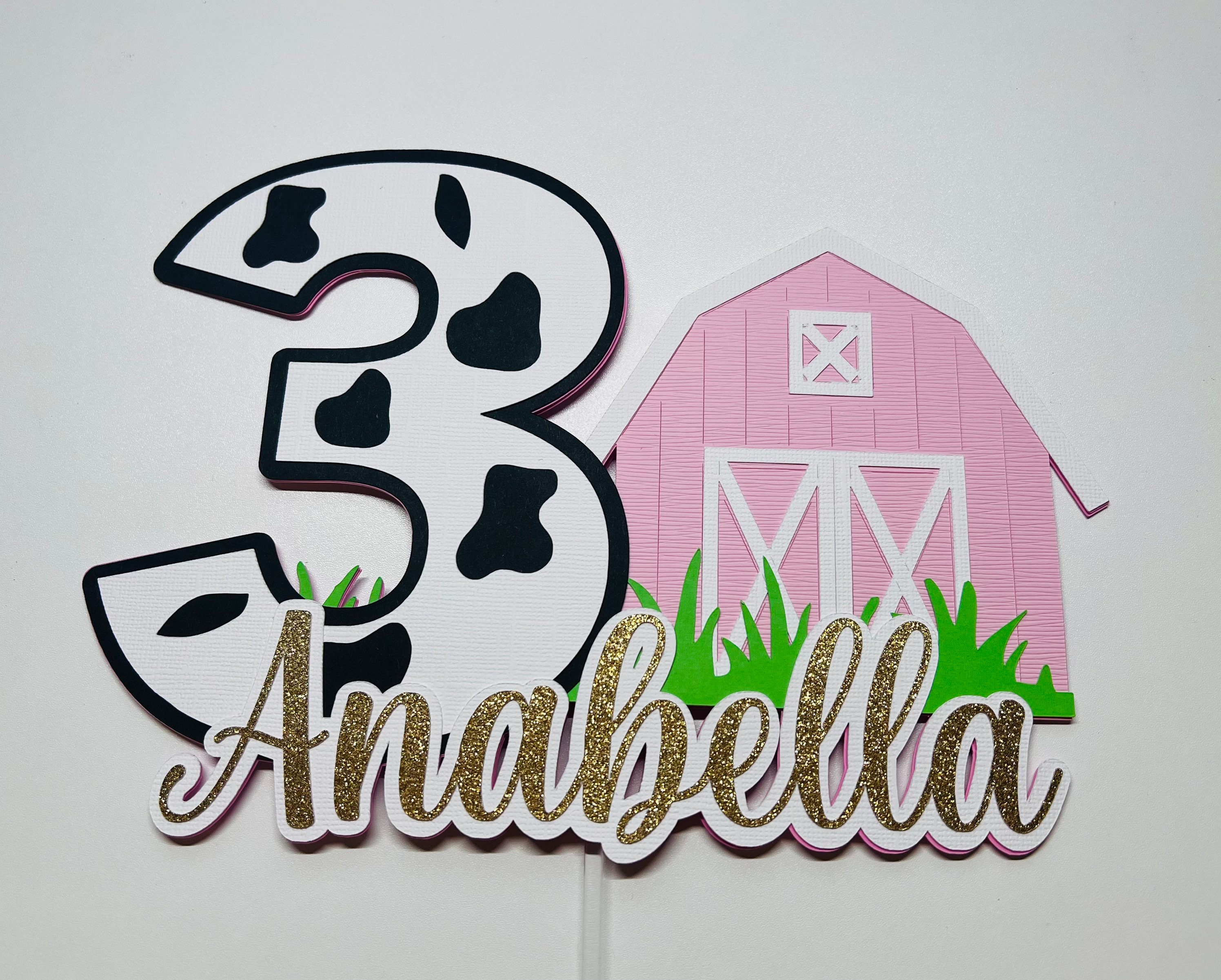 Barn House | Cow Print |cake Topper | Birthday - Etsy