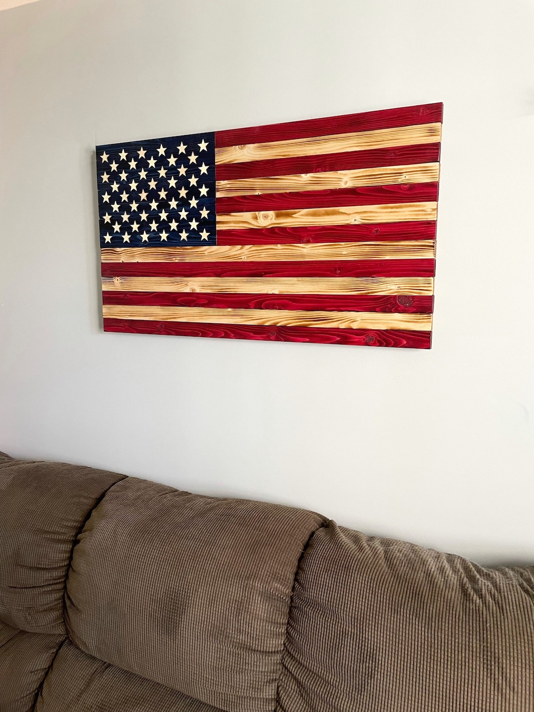 Rustic Wooden American Flag | Rustic Flag {19”X36”} | American Flag ...