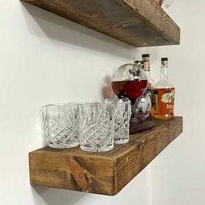 Bar Shelf | Wine Rack | Whiskey Shelf | Wood Floating Shelves | Kitchen ...