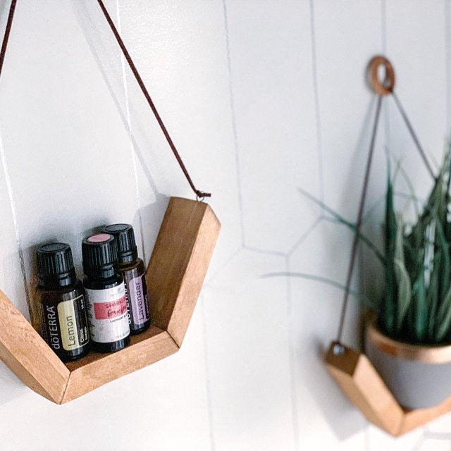 Small Hanging Shelves set of 2 Succulent Hanger Boho - Etsy