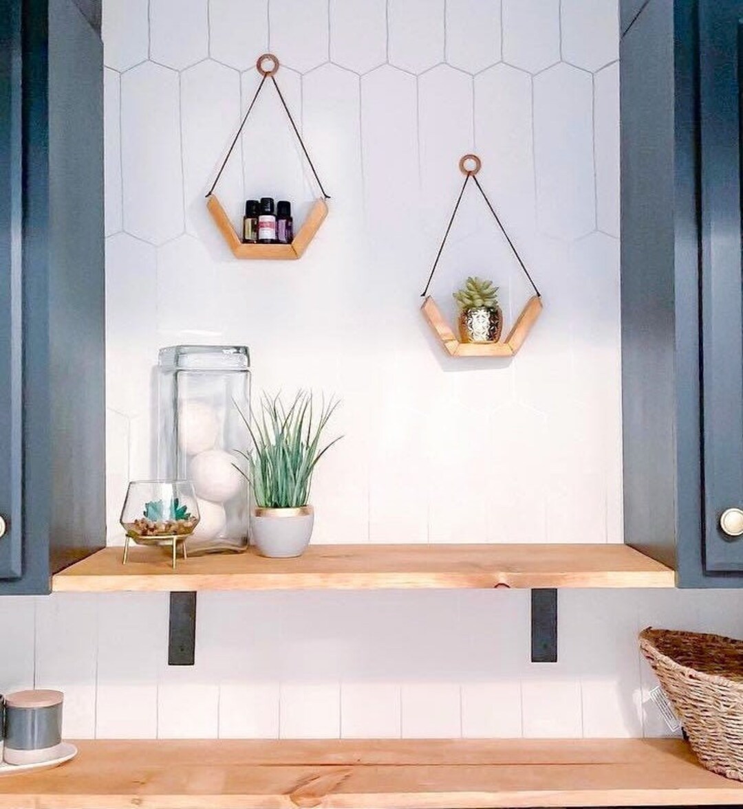 Small Hanging Shelves [set of 2] | Succulent Hanger | Boho Plant Hanger ...