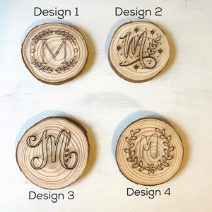 Personalized Initial Coasters | Wood Slice Coaster| Engraved Coaster ...