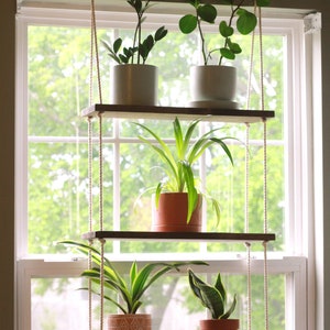 Window Plant Shelf | Hanging Window Shelf {3 Tiered} | Window Floating ...