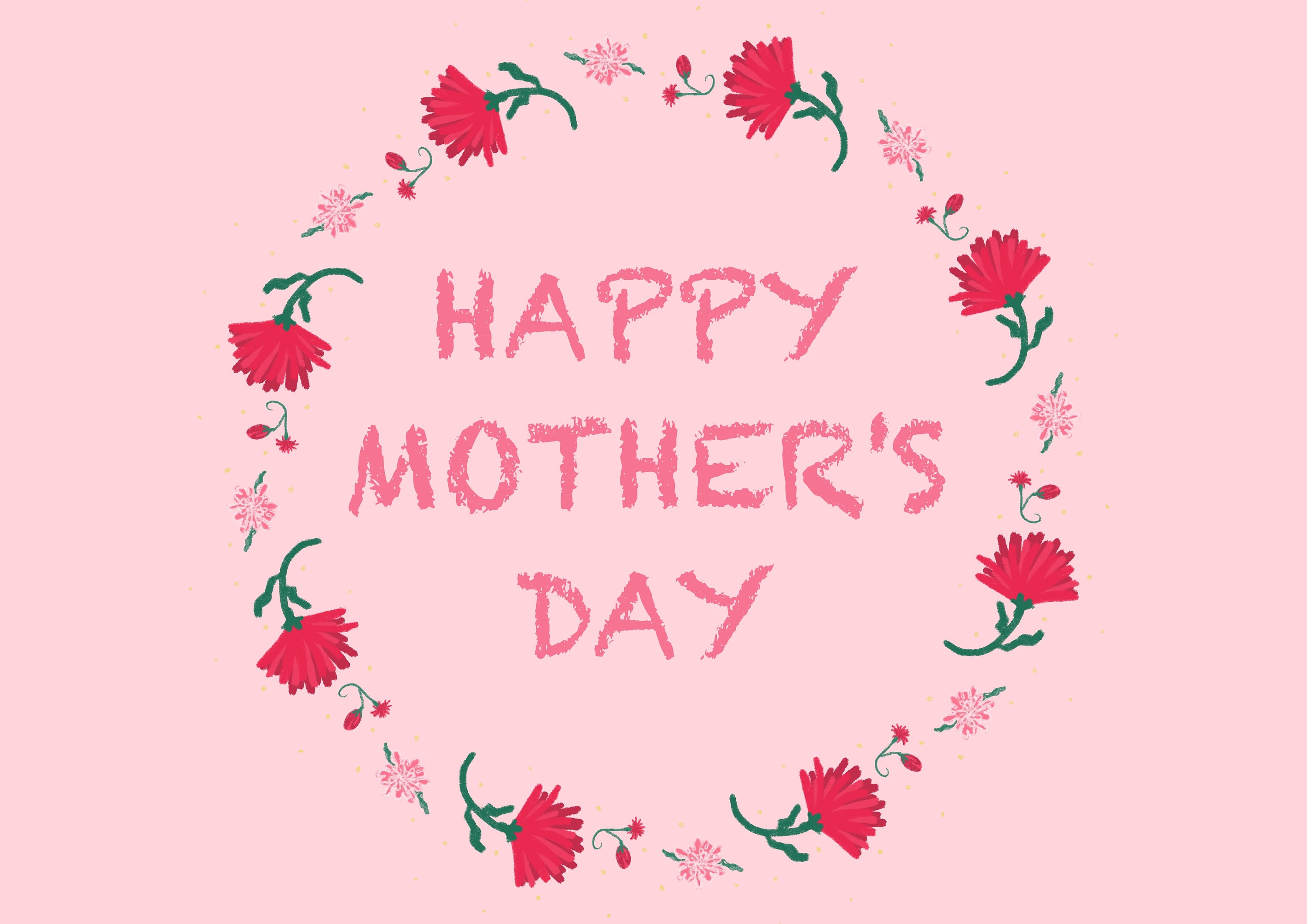 Happy Mother's Day Printable Post Card A4 Canation - Etsy