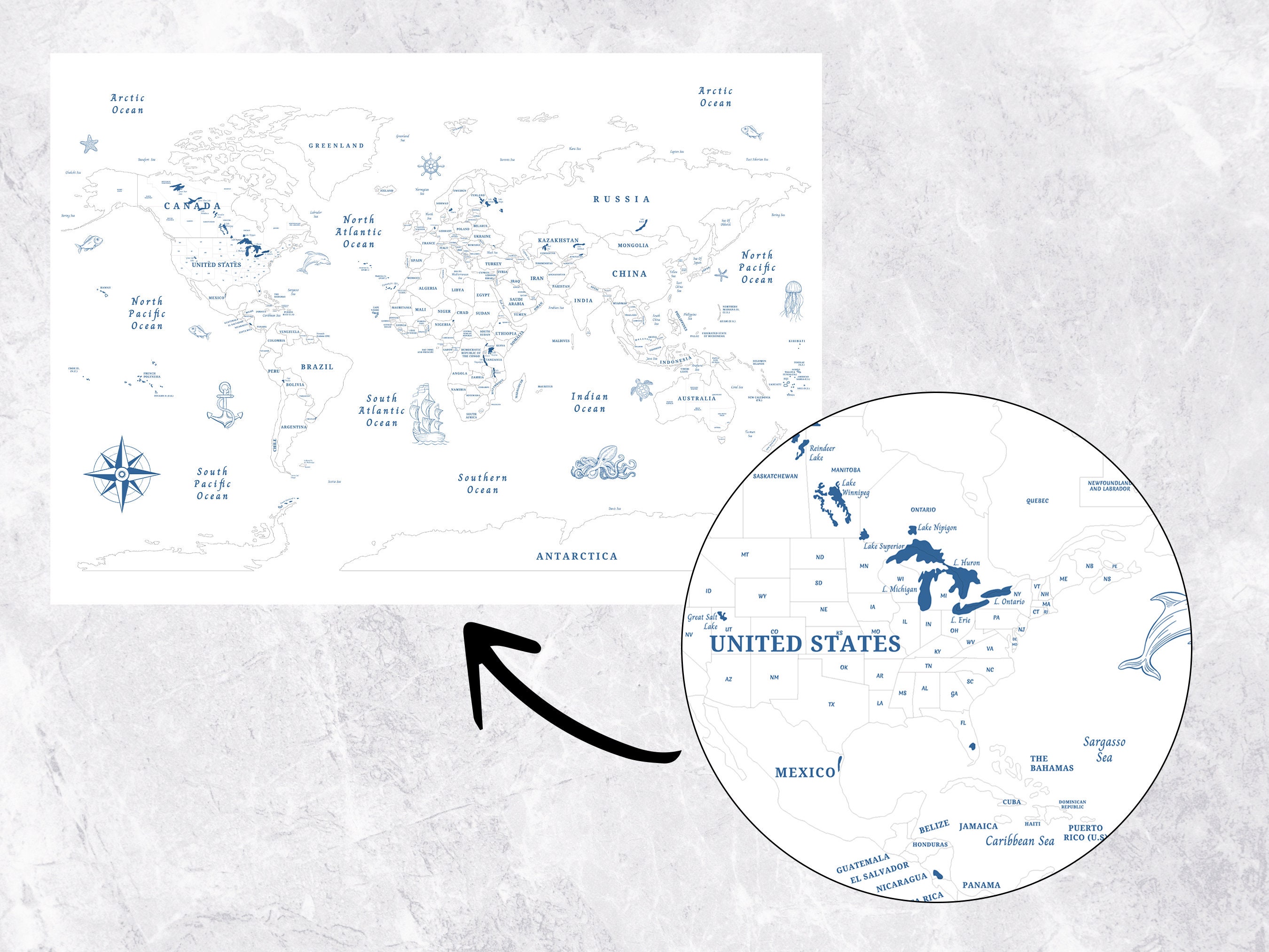 Laser Cut World Map Digital File, World Map Template, SVG World Map ...
