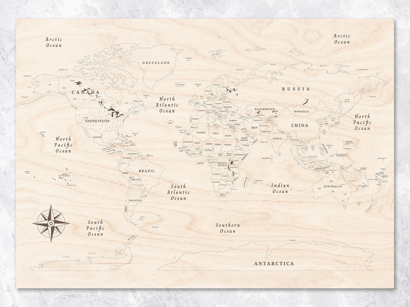 Laser Cut World Map Digital File, World Map Template, SVG World Map ...