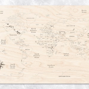 Laser Cut World Map Digital File, World Map Template, SVG World Map ...