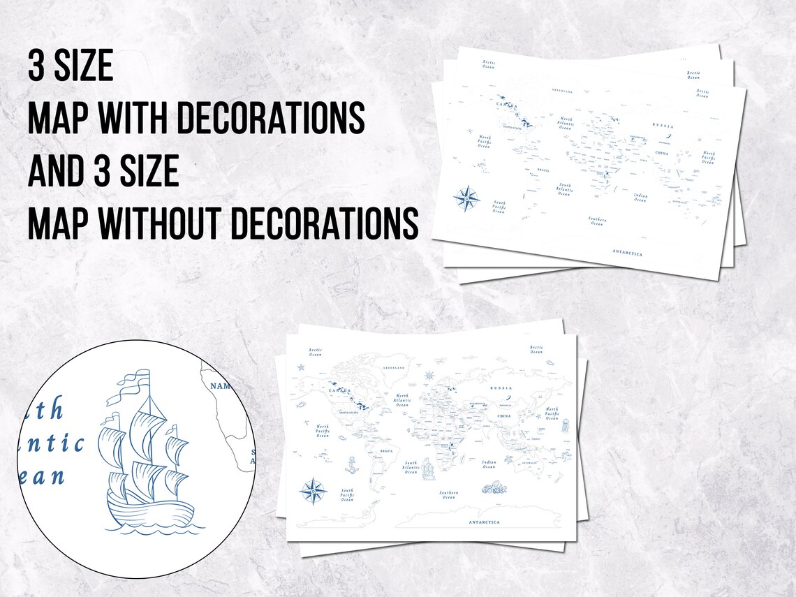 Laser Cut World Map Digital File, World Map Template, SVG World Map ...