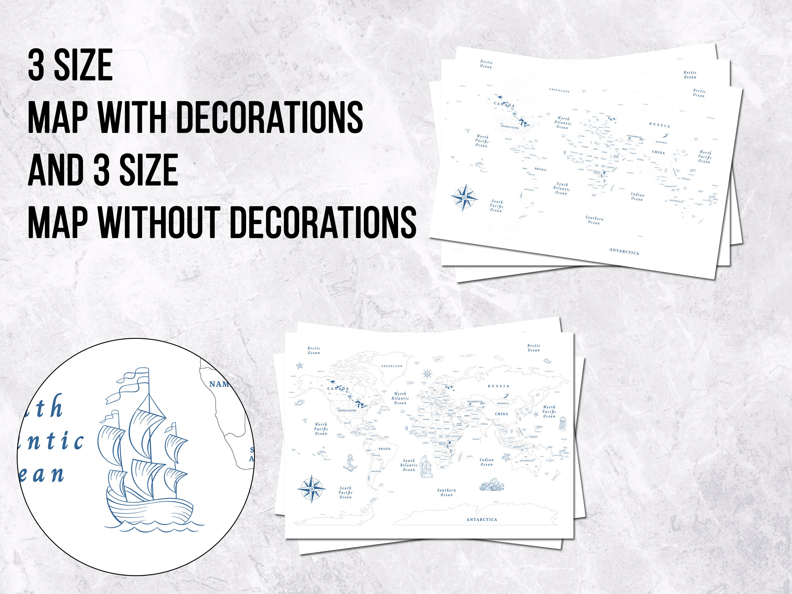 Laser Cut World Map Digital File, World Map Template, SVG World Map ...