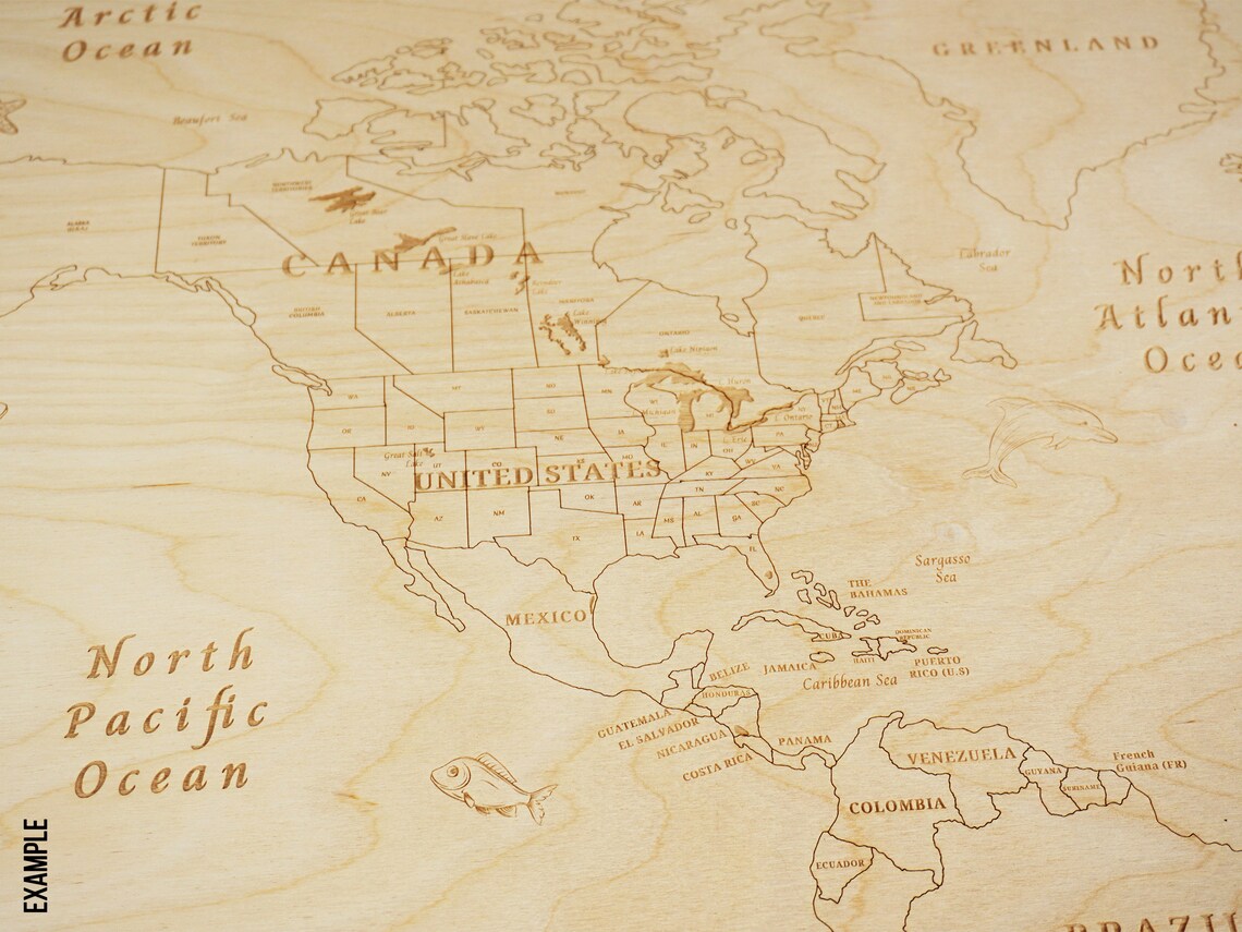 Laser Cut World Map Digital File, World Map Template, SVG World Map ...