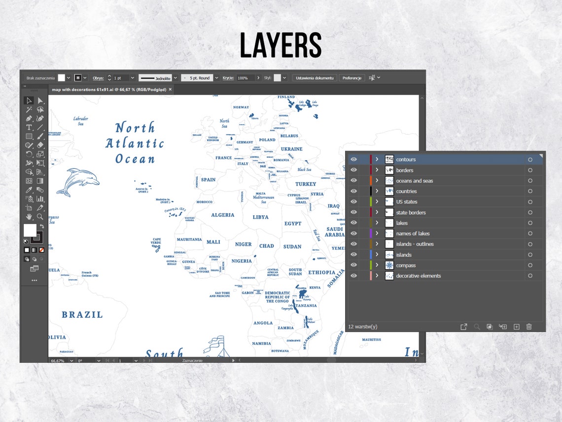 Laser Cut World Map Digital File, World Map Template, SVG World Map ...