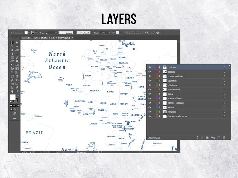 Laser Cut World Map Digital File, World Map Template, SVG World Map ...