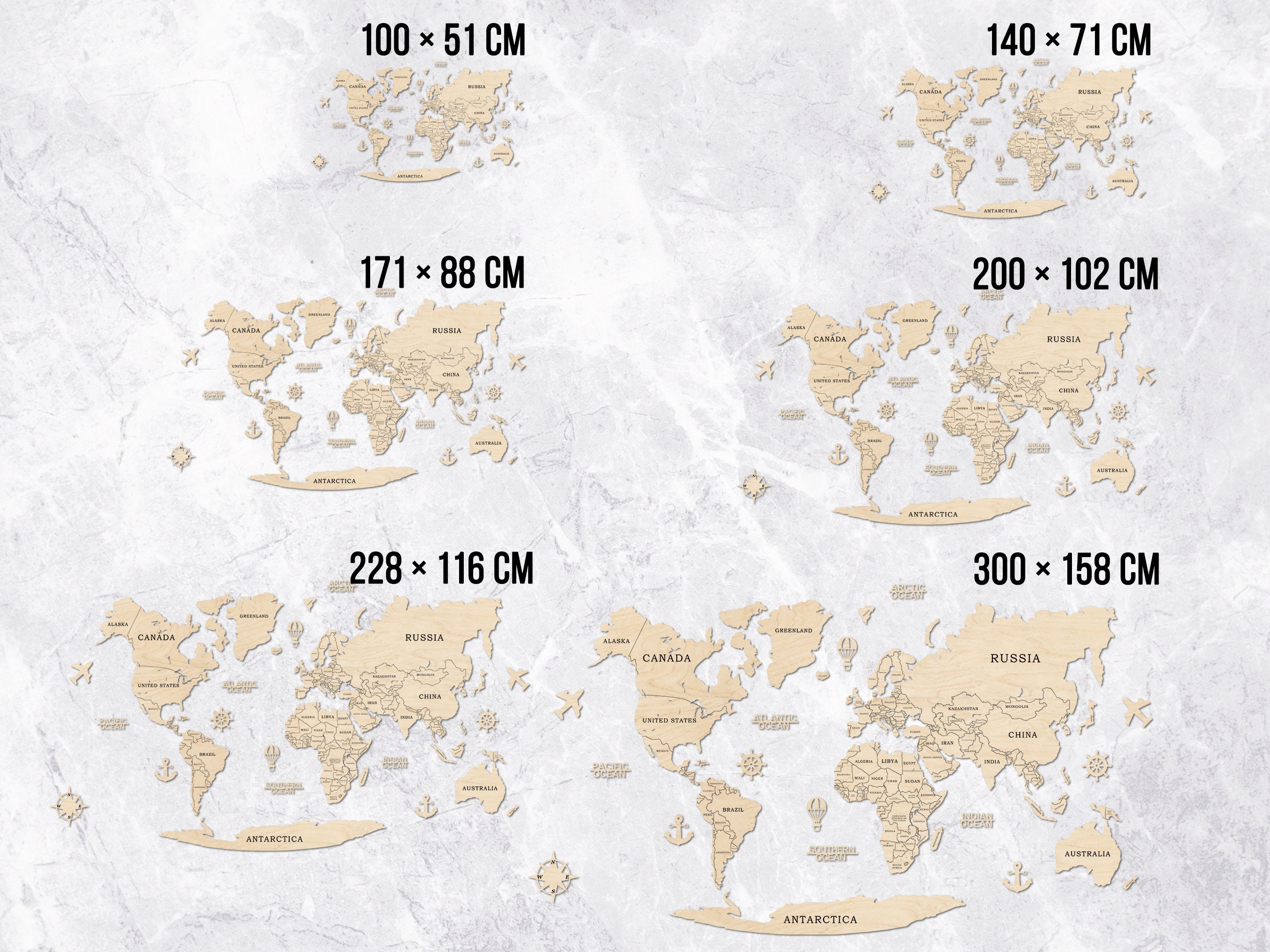 Laser Cut World Map Digital File World Map Template SVG - Etsy Canada