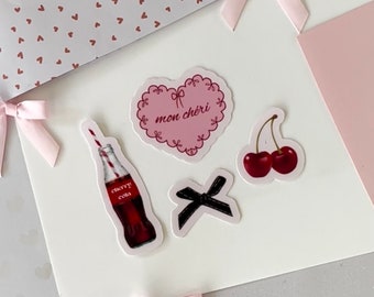 Coquette Kittens A6 Sticker Sheet - Etsy