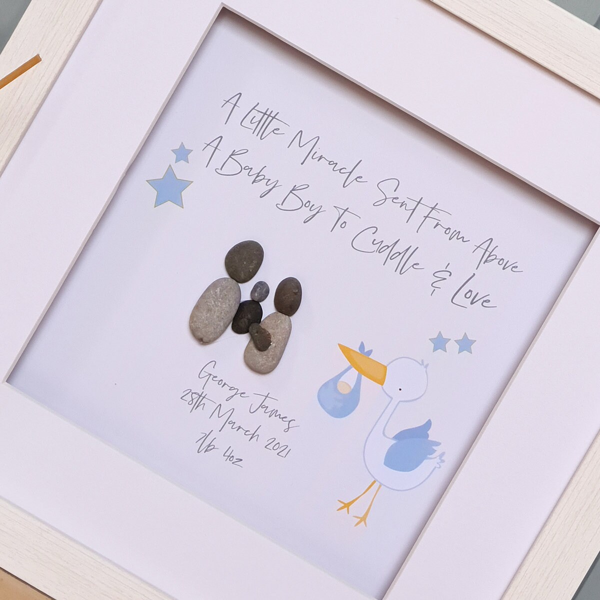 Personalised New Baby Pebble Art - Etsy