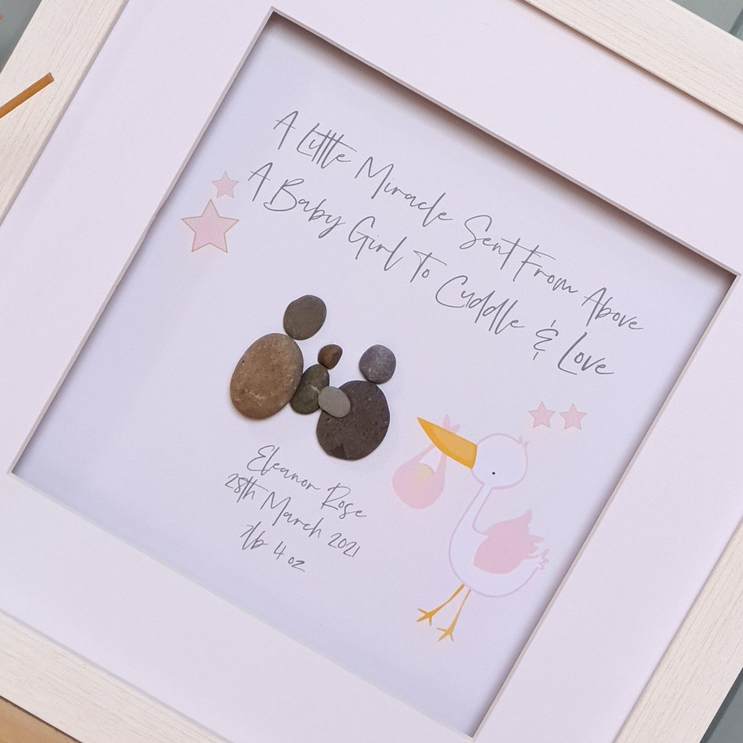 Personalised New Baby Pebble Art - Etsy