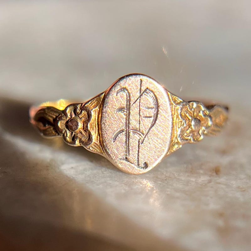 Antique Rosy Ring - Etsy