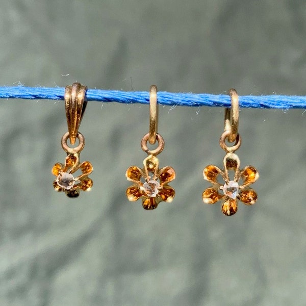 Gold Flower Charm - Etsy