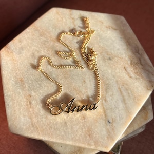 Vintage 14K Solid Yellow Gold Anna Curb Chain Necklace, 16" / Heavy ...