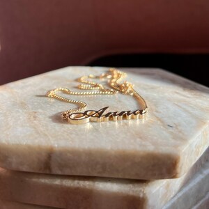 Vintage 14K Solid Yellow Gold Anna Curb Chain Necklace, 16" / Heavy ...