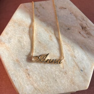Vintage 14K Solid Yellow Gold Anna Curb Chain Necklace, 16" / Heavy ...