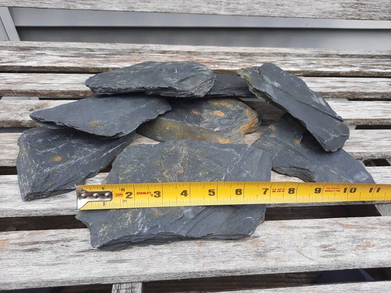Black Slate Sizes 6 to 8 Inch Natural Stone, Aquarium, Terrarium, and ...