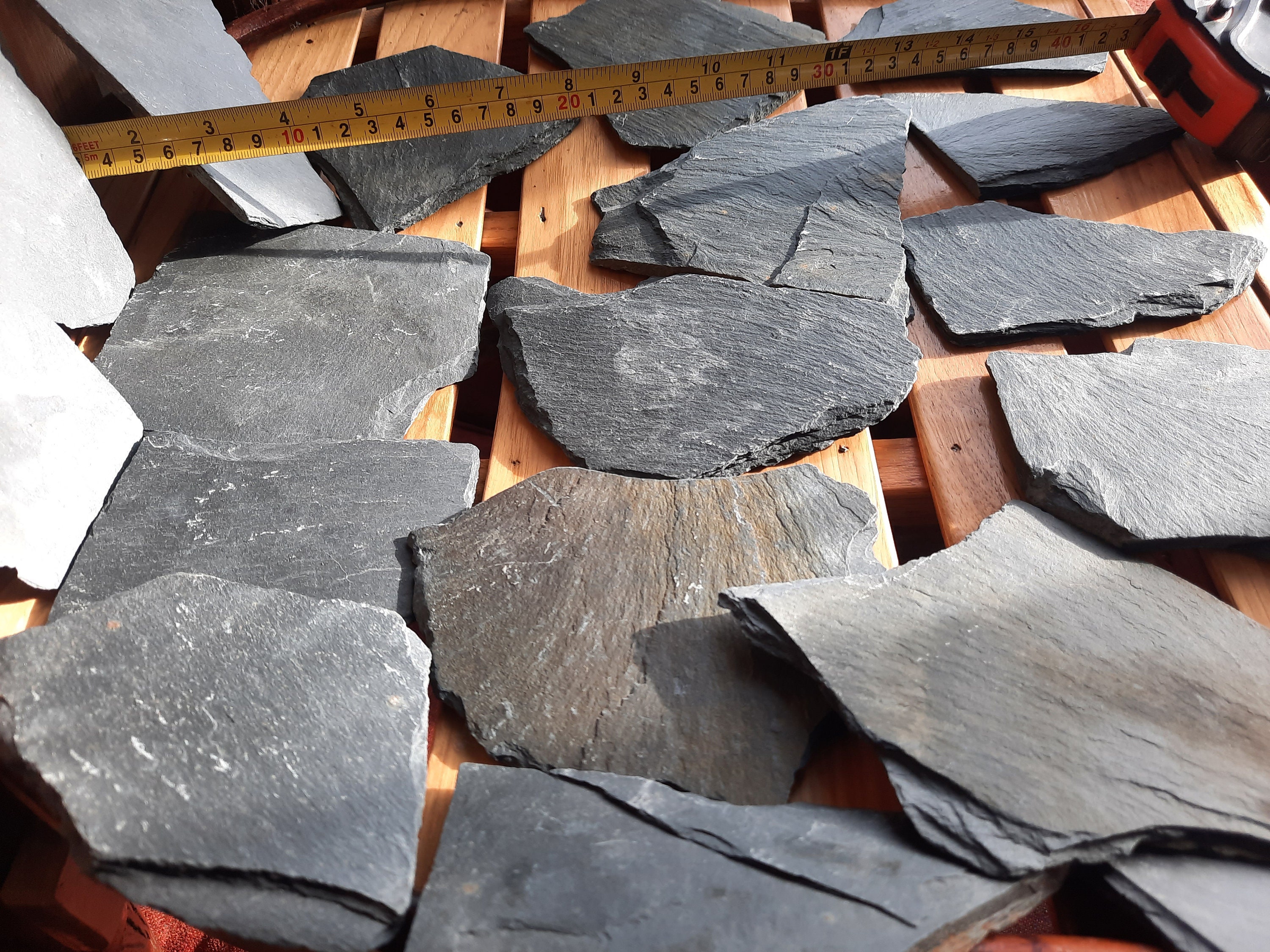 Black Slate 3+ Pounds of THIN MOSAIC STYLE Slate Pieces, Natural Black ...