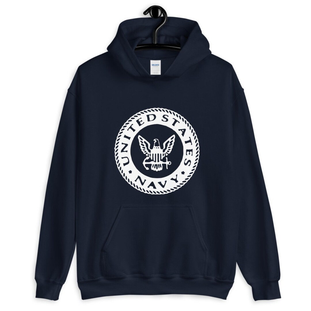 US Navy Unisex Heavy Blend Hooded Sweatshirt, Navy Logo Oversized ...