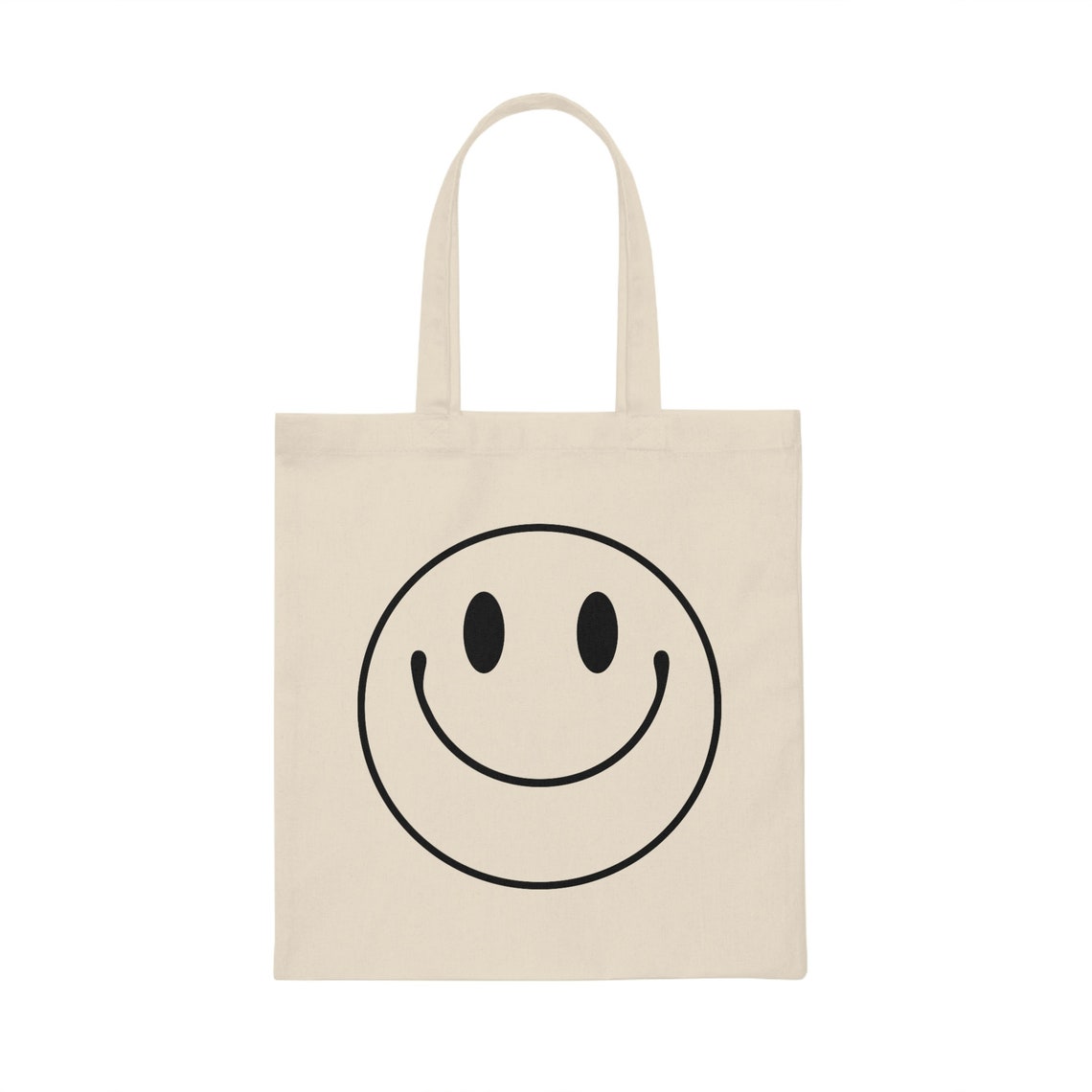 Smiley Face Canvas Tote Bag Eco Friendly Bag Positive Vibes - Etsy