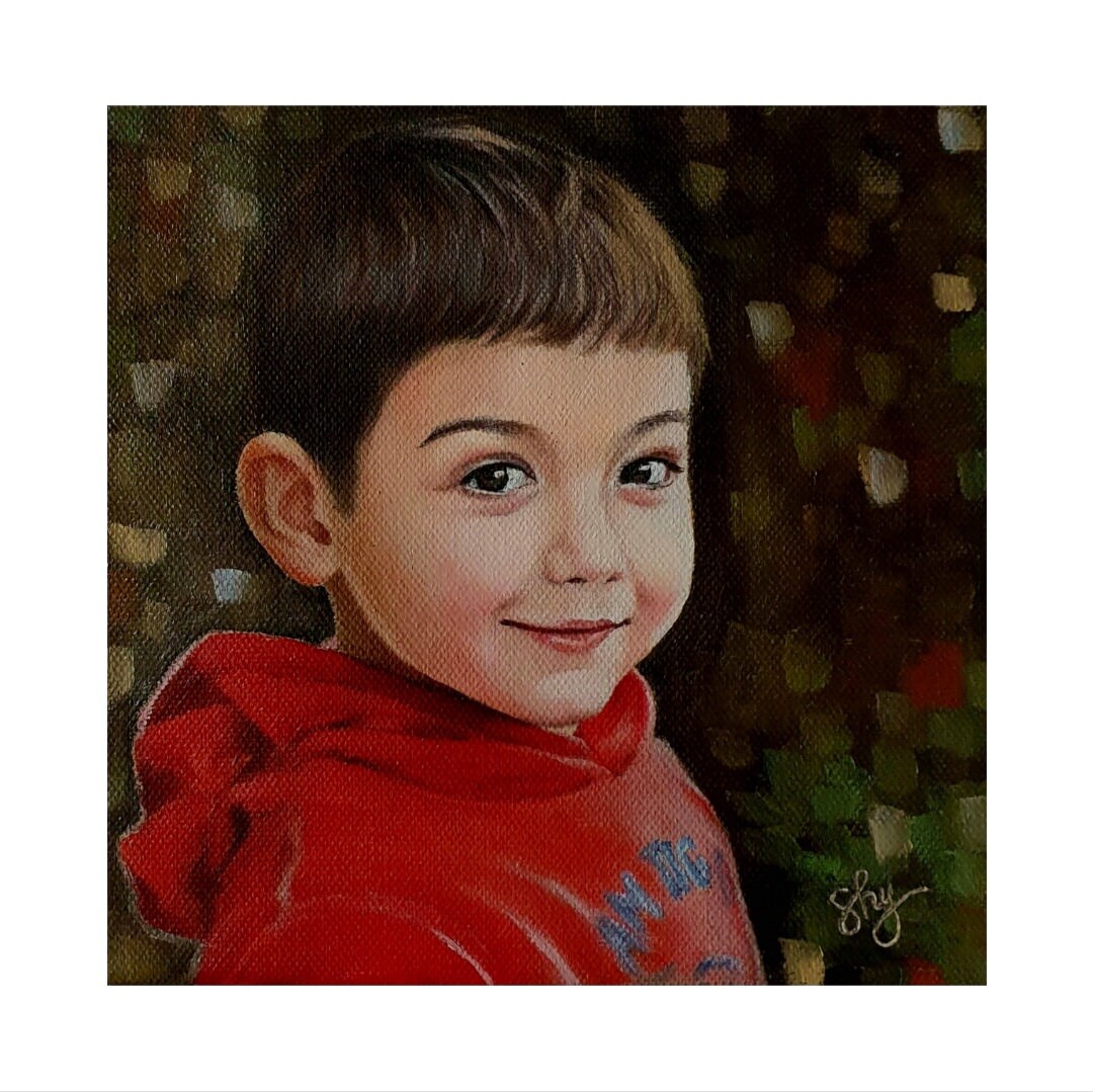 Original Custom portrait painting Oil/Acrylic 100%handmade, Not Digital ...